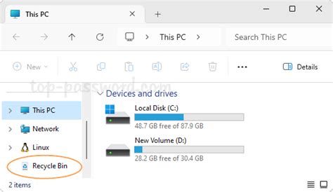 Fix Recycle Bin Missing From File Explorer Navigation Pane Password Recovery
