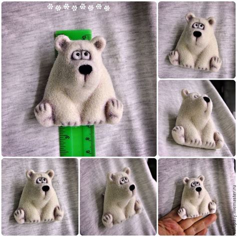 Купить Валяная брошь Полярный мишка белый медведь мишка полярный умка валяный медведь