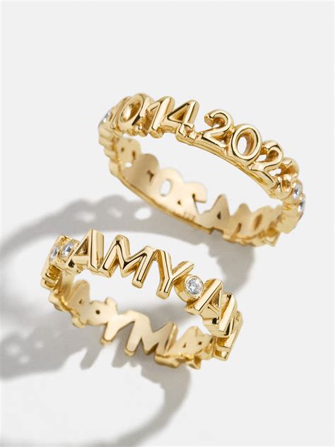 18k Gold Custom Nameplate Ring Name 18k Gold Plated Sterling Silver