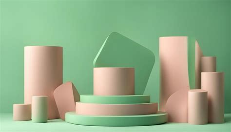 Premium Ai Image Abstract Minimal Scene With Geometrical Forms