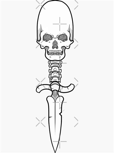 Skull Dagger Sticker For Sale By Wolfwade Redbubble