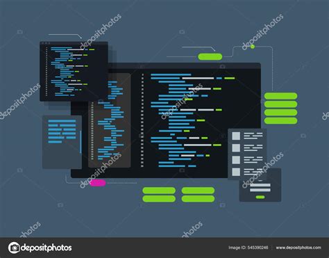 Software Development Programming Program Code Laptop Screen Big Data