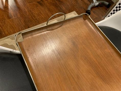 Mcm Mid Century Modern Bent Plywood And Metal Serving Tray 4571330508