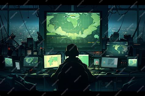 Premium Photo Hacker Sitting At The Computer Cyber Security And Antispyware Concept Ai Generated