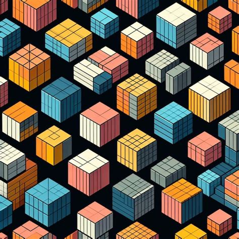 Premium Photo Cubic Seamless Pattern