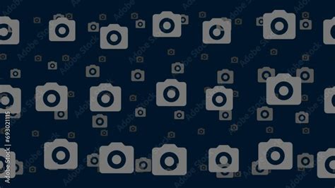 photo camera symbols float horizontally from left to right parallax