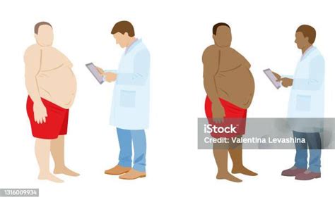 Dokter Kulit Hitam Dan Pasien Gemuk Dokter Memeriksa Pasien Obesitas Pria Kulit Hitam Gemuk ...