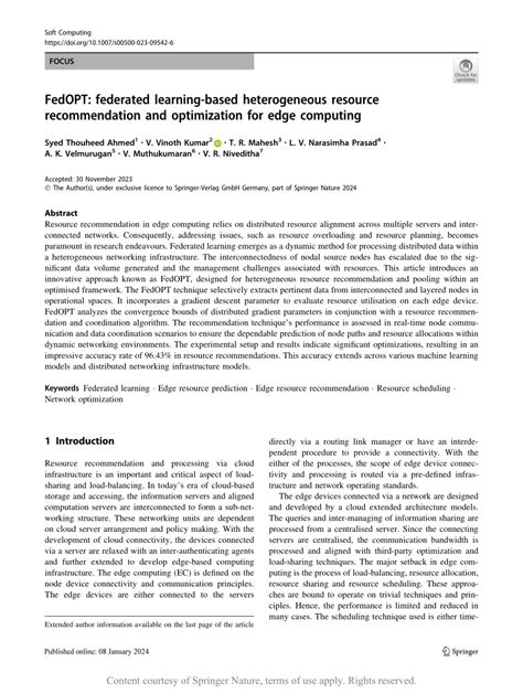 Fedopt Federated Learning Based Heterogeneous Resource Recommendation And Optimization For Edge