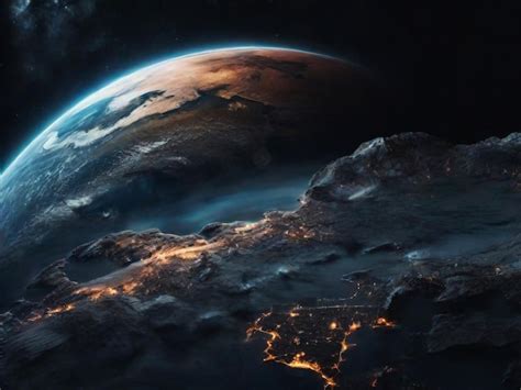 Premium Photo Earth Planet In Blue Gradient Style With Electric Power Button Hud Key Onoff