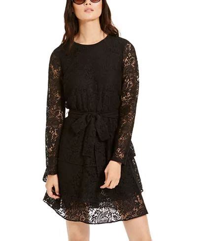 Michael Michael Kors Tiered Lace Dress Macys Lace Dress Black