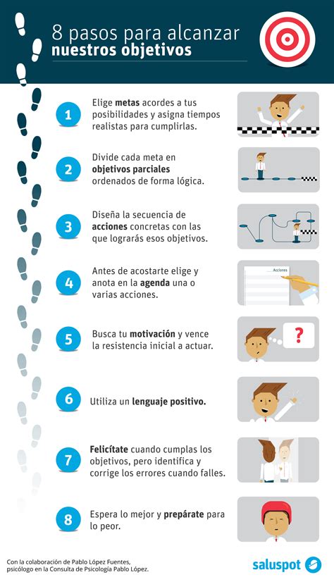 8 Pasos Para Lograr Tus Objetivos Infografia Infographic Tics Y