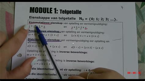 Graad 8 And 9 Wiskunde Eienskappe Van Telgetalle Youtube