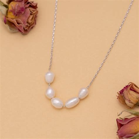 14k Gold Freshwater Pearl Necklace Dainty Pearl Necklace Fine Pearl