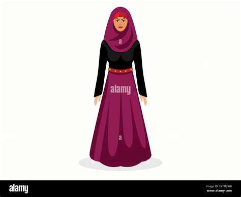 Black And Red Color Outfit Muslim Women Use It To Cover Body And Head