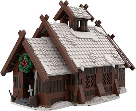 Powerbrick Medieval Series Winter Viking Mead Hall Bricks Model