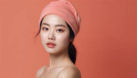 Premium Ai Image Woman With Beautiful And Healthy Skin Touching Her