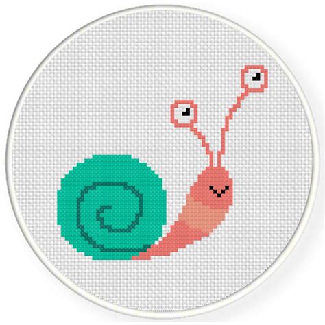 Charts Club Members Only Cute Snail Cross Stitch Pattern Daily Cross