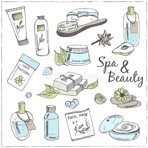 Spa Beauty And Care Vector Hand Drawn Elements Stock Vector