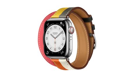 购买 Apple Watch Hermès Series 8 Gps 蜂窝网络；41 毫米银色不锈钢表壳；orangeblanc
