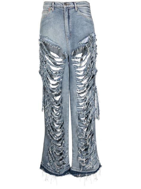 Natasha Zinko Calça Jeans Com Lavagem Clara Farfetch Ragged Jeans
