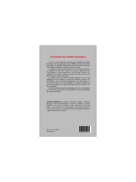 Econométrie des modèles dynamiques