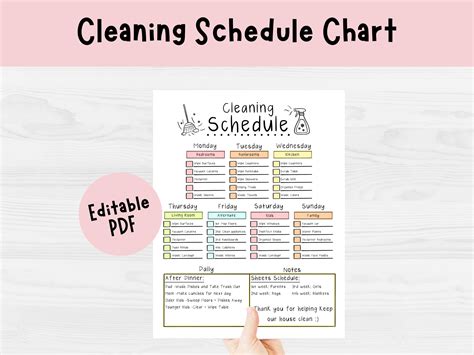 Cleaning Schedule Printable Simplify Your Cleaning Routine Etsy Uk
