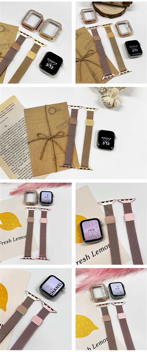 당일발송 🎁사은품증정🎁애플 워치 8 7 6 Se 2 스트랩 메탈 큐빅 체인 시계줄 밴드 모음전