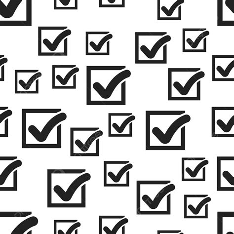 A Continuous Pattern Of Check Mark Buttons Signifying Business Approval Vector Pictogram Of
