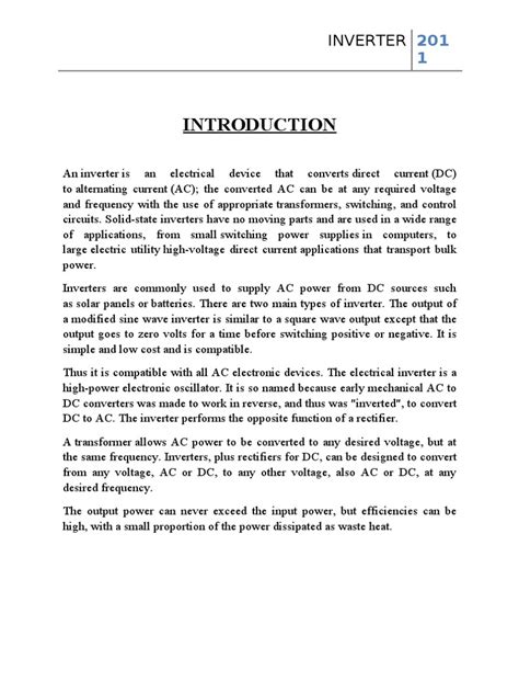 Inverter Project Pdf P N Junction Power Inverter