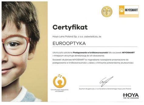 Soczewki okularowe Hoya MiYOSMART dla dzieci szkła okulary Kraków Myślenice Bochnia EUROOPTYKA