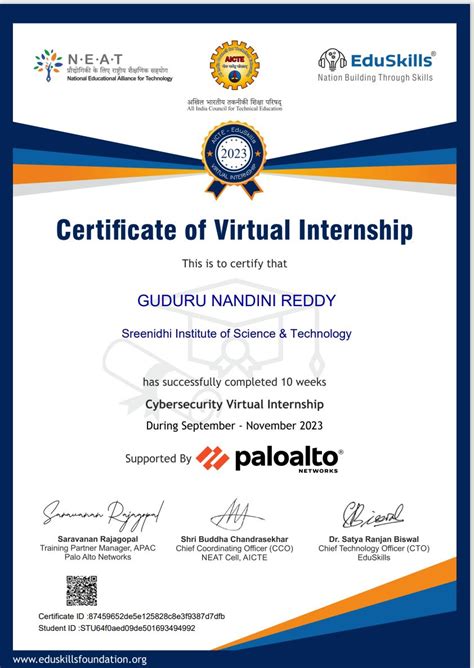 Cybersecurity Internship Paloaltonetworks Cloudsecurity Nandini Guduru