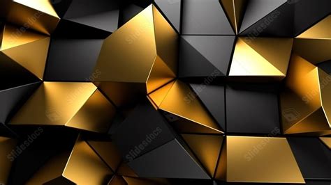 Fondo Eleva Tu Espacio Con Una Llamativa Pared D En Negro Y Dorado Como Fondo De Pantalla Para
