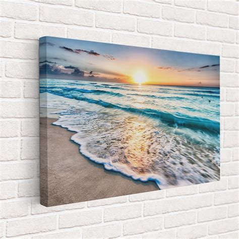 Sea Beach Ocean White Sand Canvas Wall Art Beach Canvas Wall Decor
