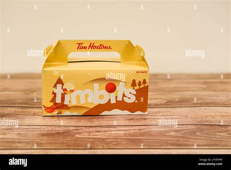 December 6 2024 Calgary Alberta Canada Tim Hortons Timbits Box