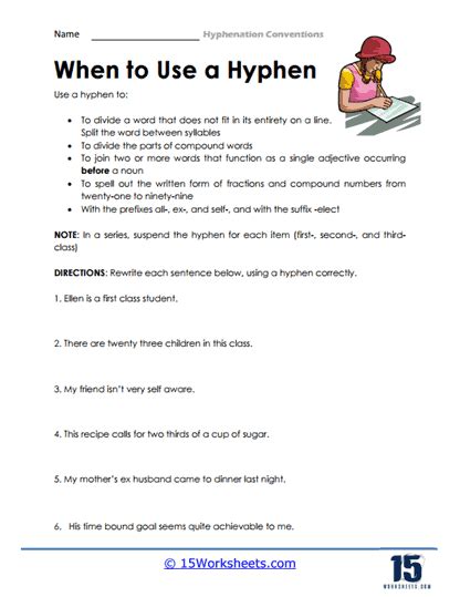 Hyphens Worksheets Worksheets Worksheets Library