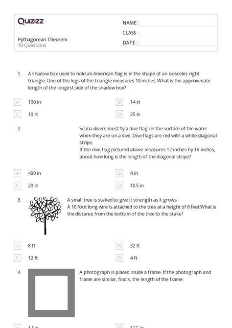50 Pythagorean Theorem Worksheets For 8th Grade On Quizizz Free