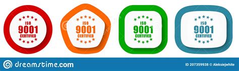 Iso 9001矢量图标在白色背景上设置平面设计按钮 向量例证 插画 包括有 通信 控制 保证 背包 207359938