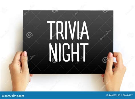 Trivia Night Text Concept On Card For Presentations And Reports Stock