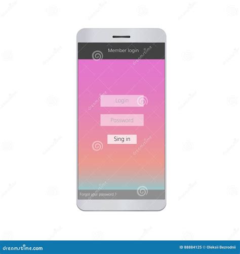 Mobile Ui Login Register App Template Sign In Vector Signup Design On