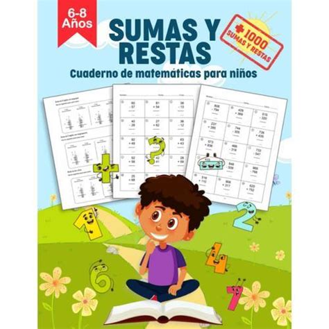 Cuaderno de Sumas y Restas para Niños de 6 8 Años Cuaderno de