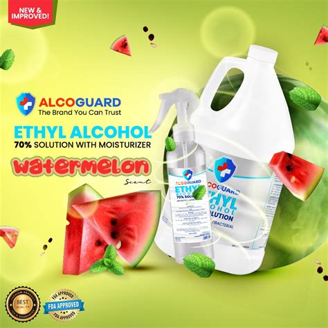 Watermelon Scent Alcoguard Ethyl Alcohol 70 Solution 1 Gallon