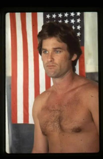 Kurt Russell Shirtless Bare Chested American Flag Original 35mm