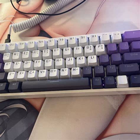 Gradient Purple Keycap Set Oem Profile Shine Through Pbt Cherry Mx