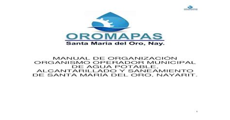 Manual De OrganizaciÓn Organismo Operador · Municipal De Agua Potable