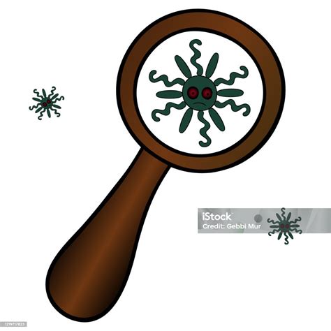 通過放大鏡觀察邪惡的病毒冠狀病毒 細菌 微生物放大鏡是一種光學系統顏色向量圖隔離背景向量圖形及更多2019冠狀病毒病圖片 2019冠狀病毒