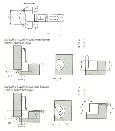 Charnières Anselmi 249 pour porte mobile à feuillure trou 35 mm
