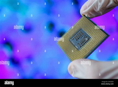 Computer Chip In Hands A Chipset Is A Set Of Electronic Component That Is Integrated And Flows