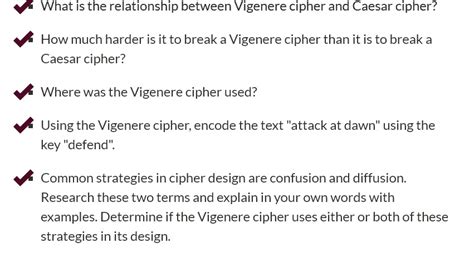 solved what is the relationship between the vigenere cipher and the
