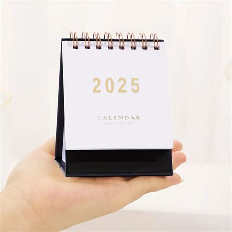 2024 2025 학년도 미니 책상 달력 18개월 월별 보기 영어 달력 프리미엄 250 Gsm 용지 트윈 와 Temu