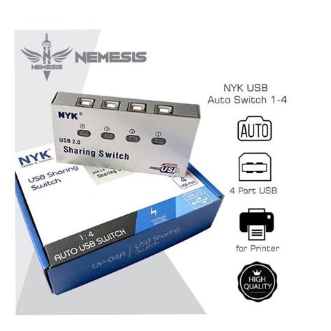 Jual Nyk Auto Switch 1 To 4 Port Usb Sharing Shopee Indonesia
